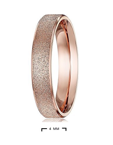 LOVE Beauties 4mm Women's Titanium Rose Gold Wedding Band Ring (4.5)