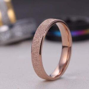 LOVE Beauties 4mm Women's Titanium Rose Gold Wedding Band Ring (4.5)