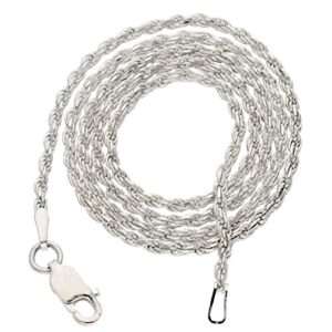 2mm sterling silver 32" diamond-cut rope chain necklace(lengths 14",16",18",20",22",24",26",28",30",32",34",36")