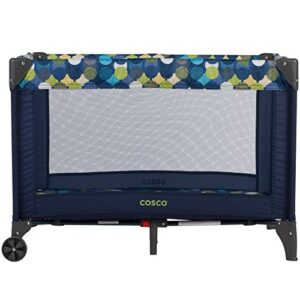 cosco funsport compact portable playard, lightweight, easy set up, foldable baby playpen with carry bag, comet