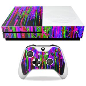 mightyskins skin compatible with microsoft xbox one s - drips | protective, durable, and unique vinyl decal wrap cover | easy to apply, remove, and change styles | made in the usa