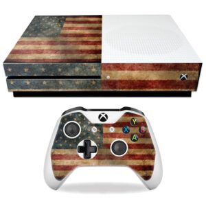 mightyskins skin compatible with microsoft xbox one s - vintage flag | protective, durable, and unique vinyl decal wrap cover | easy to apply, remove, and change styles | made in the usa