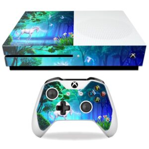 mightyskins skin compatible with microsoft xbox one s - unicorn fantasy | protective, durable, and unique vinyl decal wrap cover | easy to apply, remove, and change styles | made in the usa