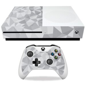 mightyskins skin compatible with microsoft xbox one s - gray polygon | protective, durable, and unique vinyl decal wrap cover | easy to apply, remove, and change styles | made in the usa