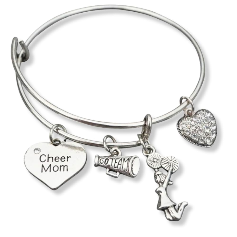 Infinity Collection Cheer Mom Jewelry- Cheer Mom Bracelet - Adjustable Cheer Mom Charm Bracelet- Perfect Cheerleading Mom Gift