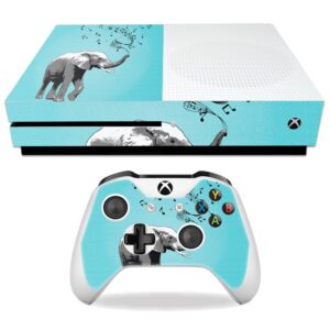 mightyskins skin compatible with microsoft xbox one s - musical elephant | protective, durable, and unique vinyl decal wrap cover | easy to apply, remove, and change styles | made in the usa