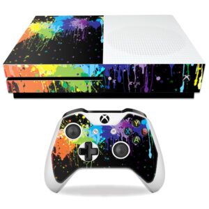 mightyskins skin compatible with microsoft xbox one s - splatter | protective, durable, and unique vinyl decal wrap cover | easy to apply, remove, and change styles | made in the usa