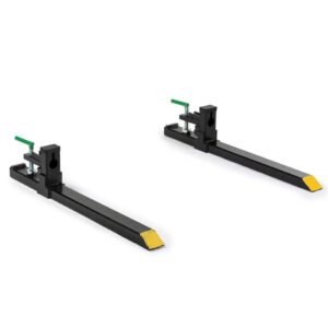 titan attachments light-duty 43" clamp-on pallet forks, 30" x 3" fork length, rated 1,500 lb, easy to install on loader or skid steer bucket