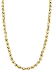 mcs jewelry 10 karat yellow gold rope chain necklace 3.0mm (length: 18”-24") (22)