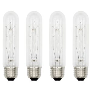 Creative Hobbies® 3090 (Pack of 4) 40T10/CL - 40 Watt T10 Clear Tubular - 120V - Medium (E26) Base - Incandescent Light Bulbs