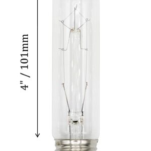 Creative Hobbies® 3090 (Pack of 4) 40T10/CL - 40 Watt T10 Clear Tubular - 120V - Medium (E26) Base - Incandescent Light Bulbs