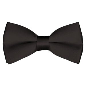 platinum hanger mens classic pre-tied satin formal tuxedo bowtie adjustable length large variety colors available (black)