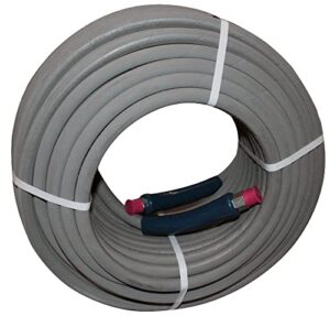 pressure-pro ahs285 pressure washer hose 3/8" x 100' w/ quick connect, non-marking, inc. vinyl bend restrictors, 1-wire, commercial grade, assembled in the usa, max pressure: 4200 psi, max temp: 250