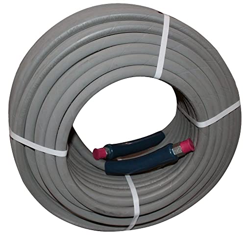 Pressure-Pro AHS285 Pressure Washer Hose 3/8" x 100' w/ Quick Connect, Non-Marking, Inc. Vinyl Bend Restrictors, 1-Wire, Commercial Grade, Assembled in the USA, Max Pressure: 4200 PSI, Max Temp: 250