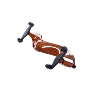 Fiddlerman Light Carbon Fiber Violin Shoulder Rest 4/4 Foam Padding For Comfort With Slight Height Adjustable Feet (Wood Look)