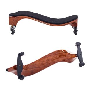 Fiddlerman Light Carbon Fiber Violin Shoulder Rest 4/4 Foam Padding For Comfort With Slight Height Adjustable Feet (Wood Look)