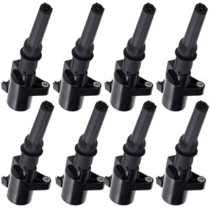 ignition coil (pack of 8) curved boot for select ford, lincoln, mercury 4.6l 5.4l v8 engine - replaces dg508 c1454 c1417 fd503