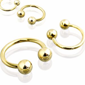 gold plated over 316l surgical steel wildklass horseshoe/wildklass circular barbells (sold by piece)