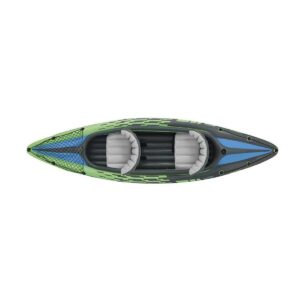 intex challenger inflatable kayak series: includes deluxe 86in kayak paddles and high-output pump – superstrong pvc – adjustable seat with backrest – removable skeg – cargo storage net