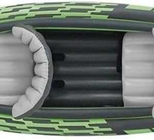 INTEX Challenger Inflatable Kayak Series: Includes Deluxe 86in Kayak Paddles and High-Output Pump – SuperStrong PVC – Adjustable Seat with Backrest – Removable Skeg – Cargo Storage Net