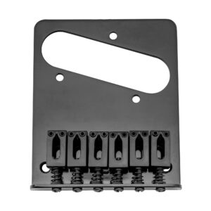 musiclily modern guitar telecaster bridge assembly with 6 saddles for fender tele style electric guitar replacement,black