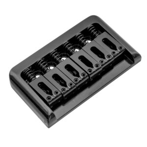 Musiclily 52.5mm Fixed Hardtail Bridge Non-tremolo Electric Guitar Bridge for 6 String Fender Strat Stratocaster Tele Telecaster Guitar Replacement, Black