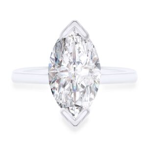 jewel zone us 4 1/2 carat marquise cut white cubic zirconia solitaire engagement ring in 14k white gold plated 925 sterling silver (4.50 cttw) ring size - 5