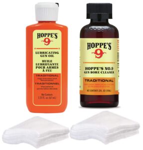 hoppes no 9 cleaner and lubricating oil cotton shotgun cleaning patches for 12-16 gauge