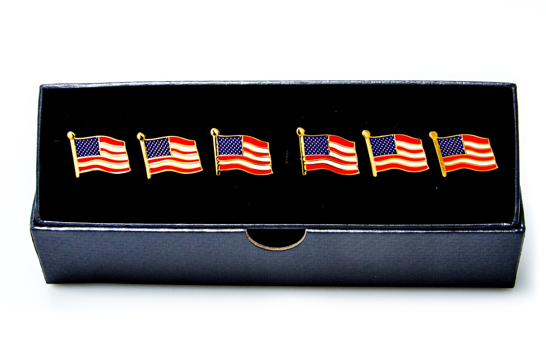 MRCUFF United States of America Flag USA Tuxedo Cufflinks and Studs Set in a Presentation Gift Box & Polishing Cloth