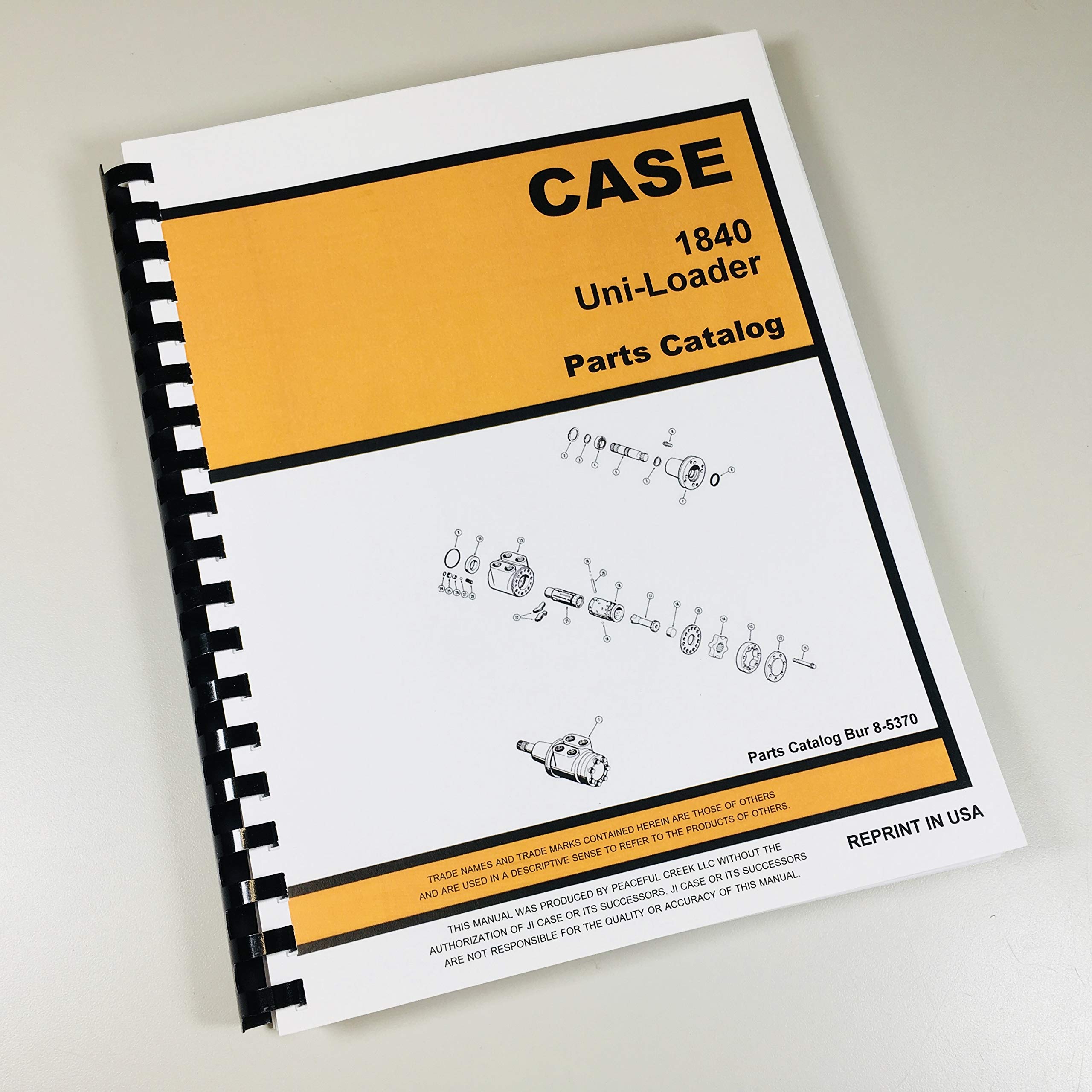 Case 1840 Uni Loader Parts Manual Catalog Skid Steer Assembly Exploded Views