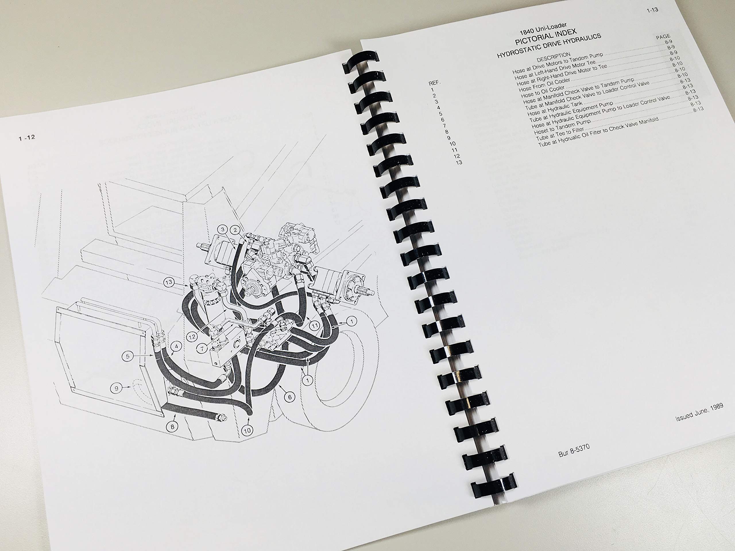 Case 1840 Uni Loader Parts Manual Catalog Skid Steer Assembly Exploded Views