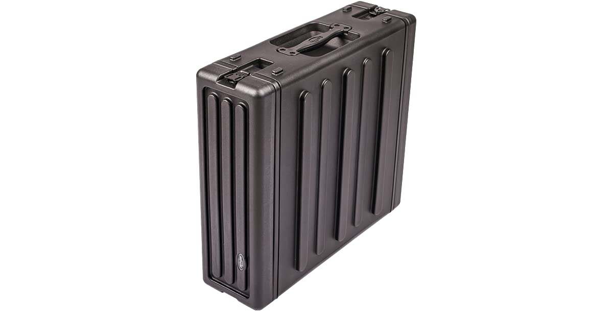 SKB Cases 3U rSeries Standard Roto Molded LLDPE Rack with Flush Carry Handles and Non-Slip Rubber Feet, Includes Rack Mount Screws