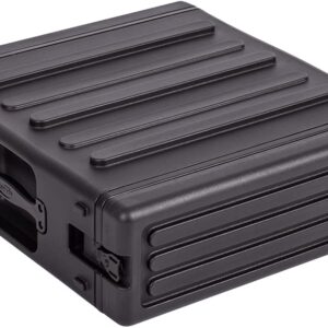 SKB Cases 3U rSeries Standard Roto Molded LLDPE Rack with Flush Carry Handles and Non-Slip Rubber Feet, Includes Rack Mount Screws