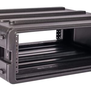 SKB Cases 3U rSeries Standard Roto Molded LLDPE Rack with Flush Carry Handles and Non-Slip Rubber Feet, Includes Rack Mount Screws