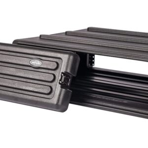 SKB Cases 3U rSeries Standard Roto Molded LLDPE Rack with Flush Carry Handles and Non-Slip Rubber Feet, Includes Rack Mount Screws