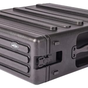 SKB Cases 3U rSeries Standard Roto Molded LLDPE Rack with Flush Carry Handles and Non-Slip Rubber Feet, Includes Rack Mount Screws