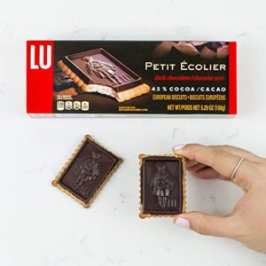 Lu Petit Ecolier European Dark Chocolate Biscuit Cookies, 45% Cocoa, 5.3 oz