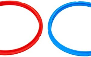 Instant Pot 2-Pack Sealing Ring, Inner Pot Seal Ring, Electric Pressure Cooker Accessories, Non-Toxic, BPA-Free, Replacement Parts, Red/Blue, 5 and 6 QT