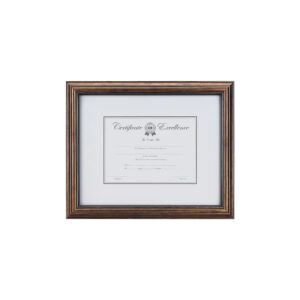 staples 810921 plastic certificate frame bronze (53121/20189)