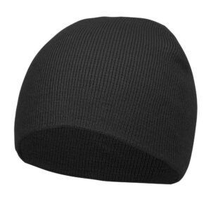 topheadwear cuffless beanie for men women, unisex short beanies skull cap, black