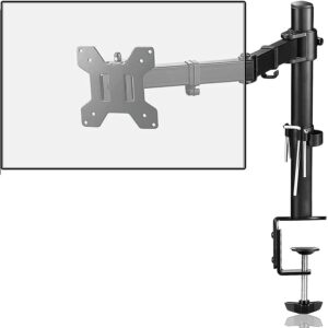 suptek single led lcd monitor desk mount heavy duty fully adjustable stand for 1 / one screen up to 27 inch