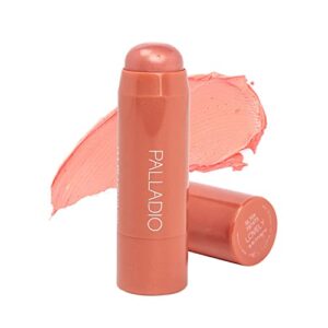 palladio i'm blushing 2-in-1 cheek and lip tint, buildable lightweight cream blush, sheer multi stick hydrating formula, all day wear, easy application, shimmery, blends perfectly onto skin, lovely