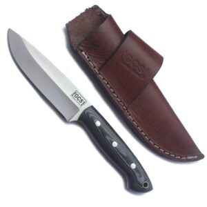 gcs handmade micarta handle d2 tool steel tactical hunting knife with leather sheath full tang blade designed for hunting & edc gcs 124