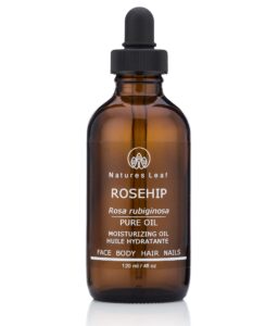 natures leaf rosehip seed oil organic / 100% pure cold pressed/unrefined/omegas 3, 6 & 9 / vitamins a c & f/anti-aging/stretch marks/wrinkles & fine lines 4 fl. oz.