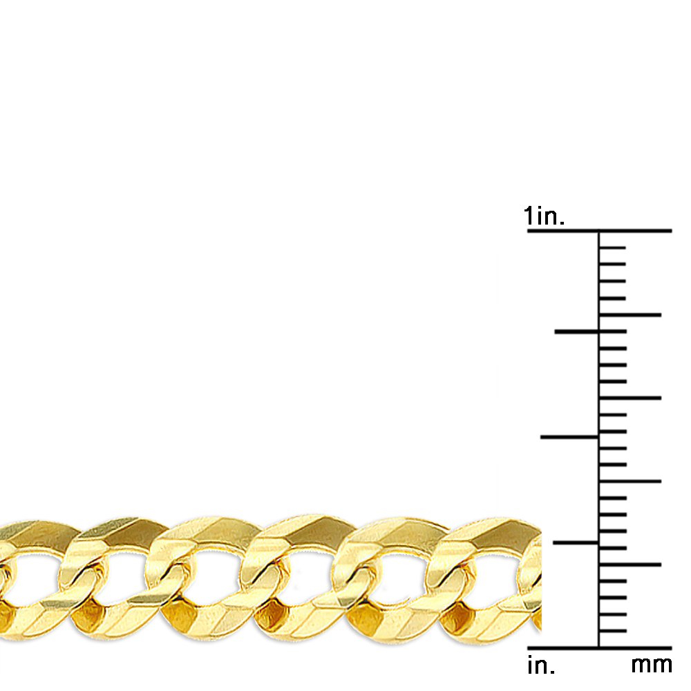 IcedTime Solid 10K Yellow Gold Italy Cuban Curb Link Chain Necklace 8mm Wide 24" Long with Lobster Clasp