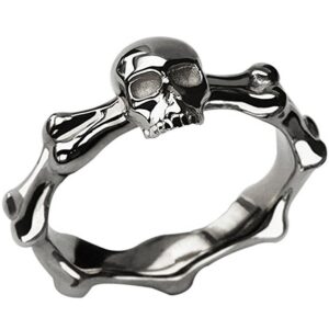 jude jewelers stainless steel skull biker ring (7) grey