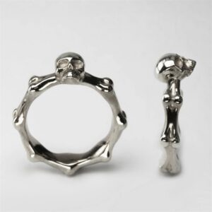 Jude Jewelers Stainless Steel Skull Biker Ring (7) Grey