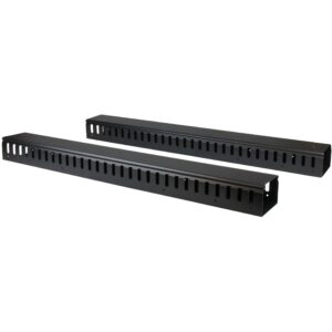 startech.com vertical cable organizer with finger ducts - vertical cable management panel - rack-mount cable raceway - 40u - 6 ft (cmver40uf)