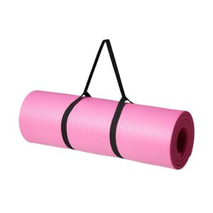 amazon basics extra thick exercise yoga gym floor mat with carrying strap, 74 x 24 x .5 inches, pink