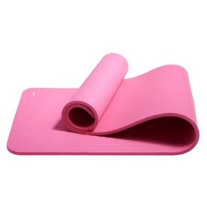 Amazon Basics Extra Thick Exercise Yoga Gym Floor Mat with Carrying Strap, 74 x 24 x .5 Inches, Pink